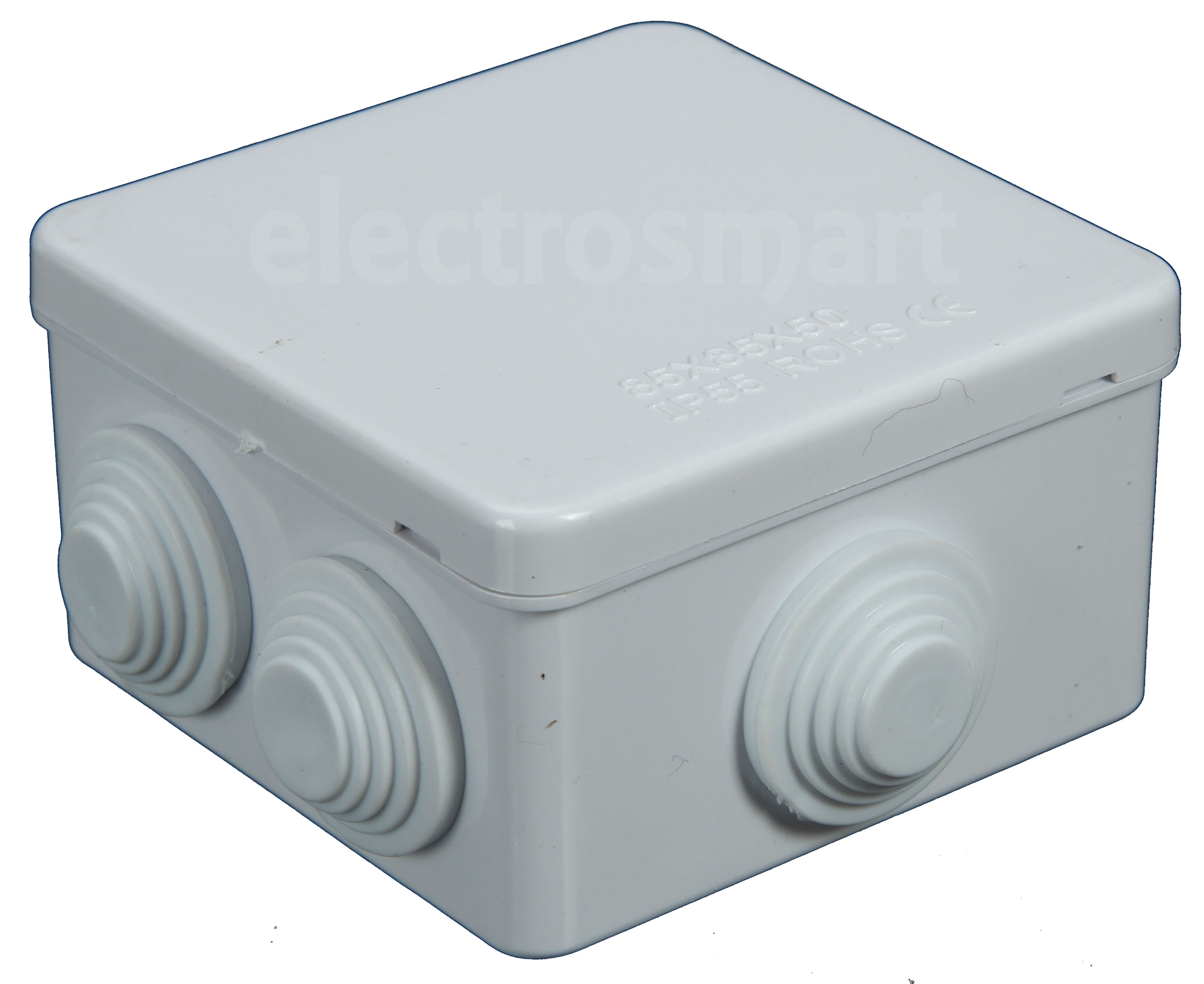 White IP55 80mmx80mmx50mm Connection Junction Box