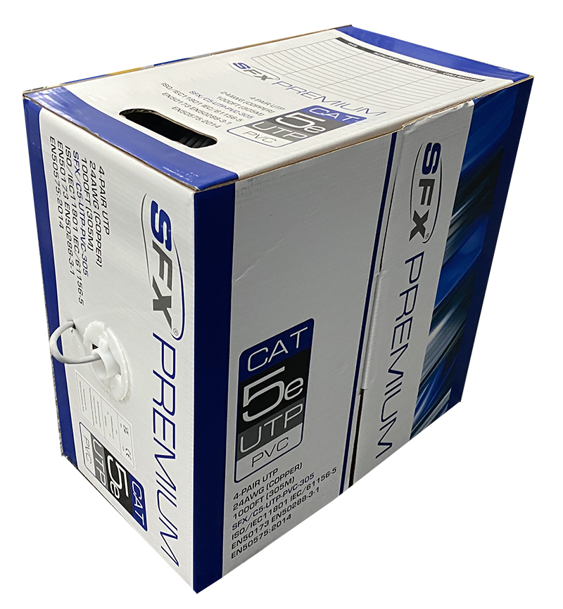 SFX 305m Cat5e Copper Ethernet Network Cable UTP PVC Grey