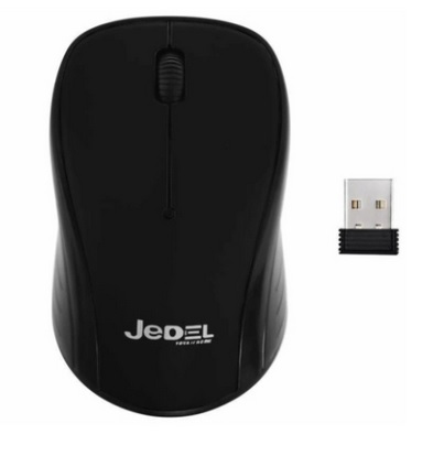Jedel Wireless Optical Mouse with Nano USB Dongle - Black