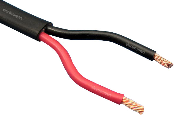 Beetronic 250m 2 Core 1mm² Thin Wall Flat Automotive Cable Red Black 16.5A